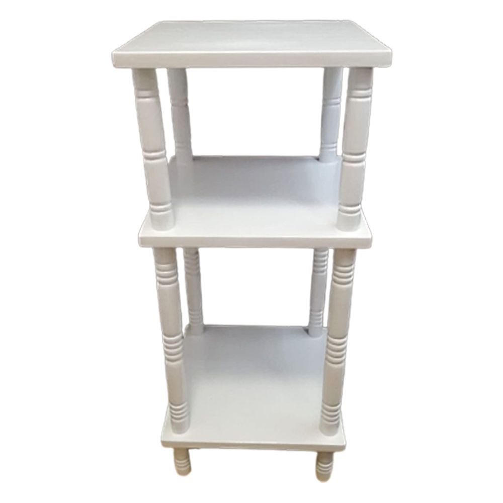 Mesa Lateral Mesa Auxiliar Multiuso Madera Pino en Blanco - Promart