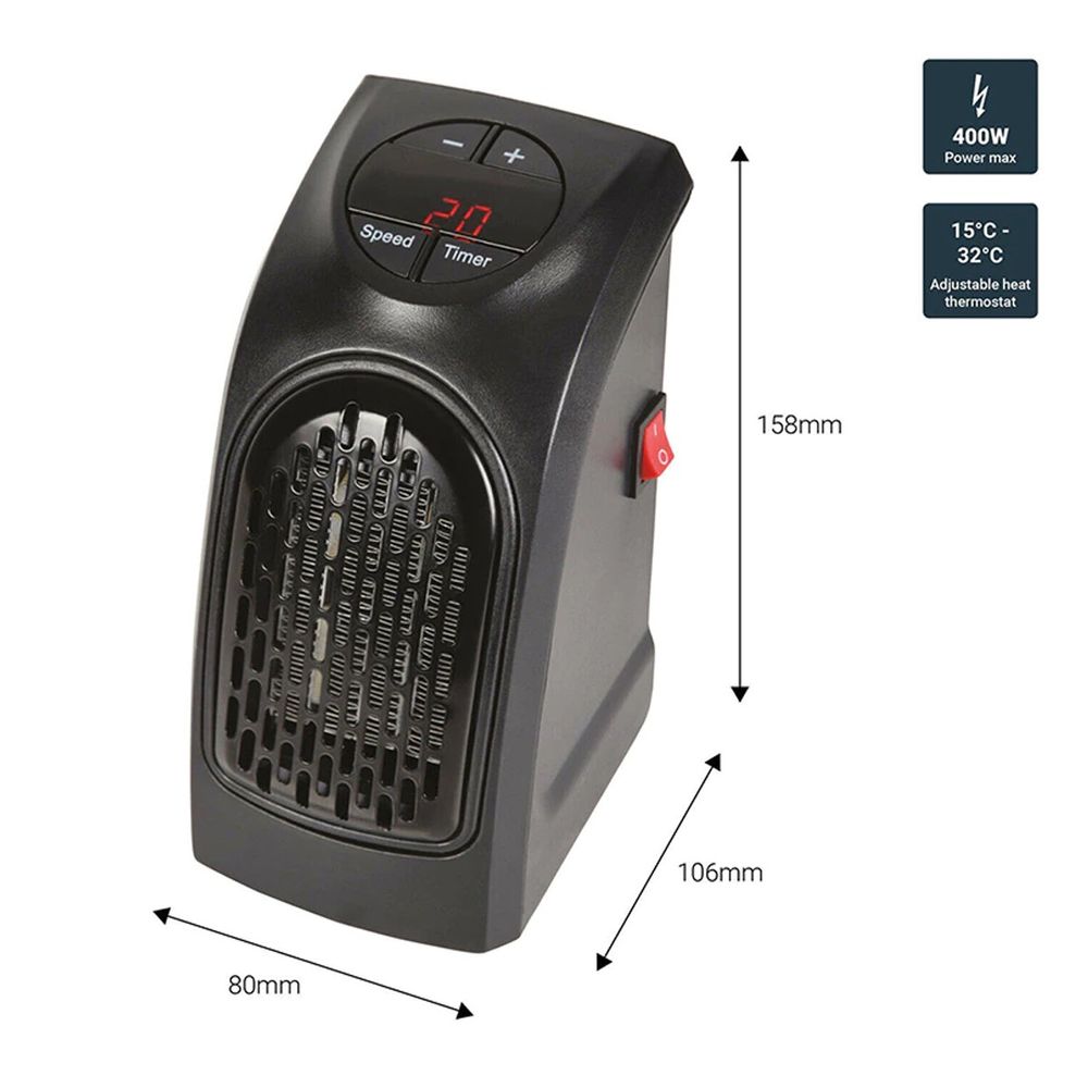 Estufa Calefactor Electrico De Ambiente Portatil 400w 32 Grados - Promart