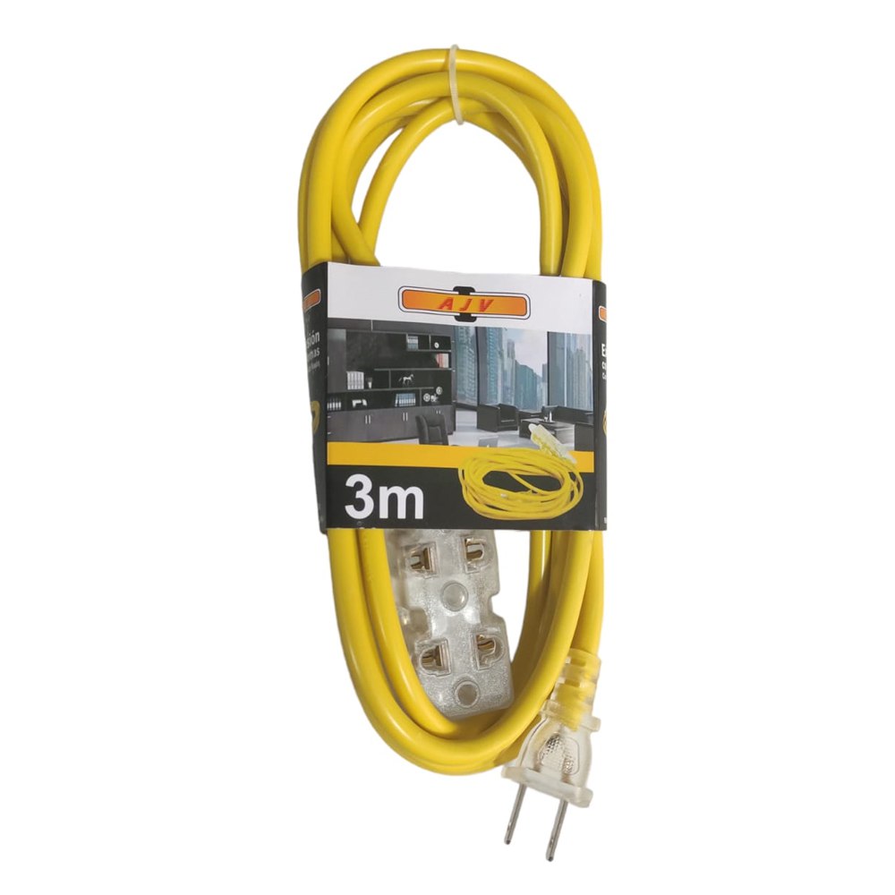 Extensión Eléctrica Cable Vulcanizado de 3 Tomas 3 Metros AWG 8 ...