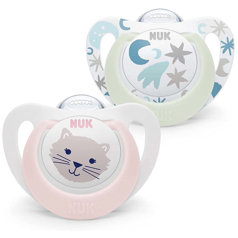 Chupón Nuk Star Día y Noche 0 a 6 Meses Niña 351073016900 - Promart