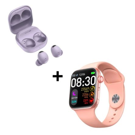 Pack Audífonos Buds 2 Pro Lila y Smartwatch T900 Pro Max L Serie 9 Rosado - Promart