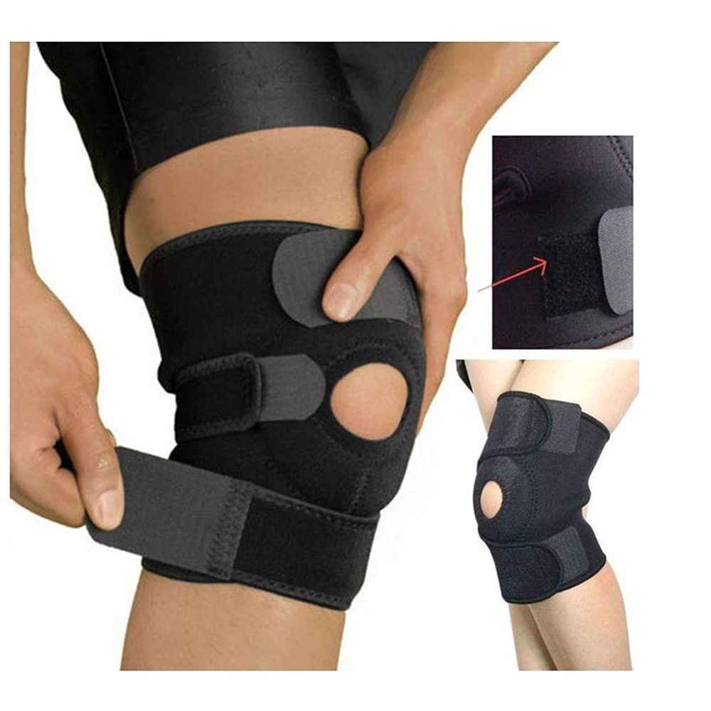 Rodilleras Para Ejercicio Velcro Negro - Promart