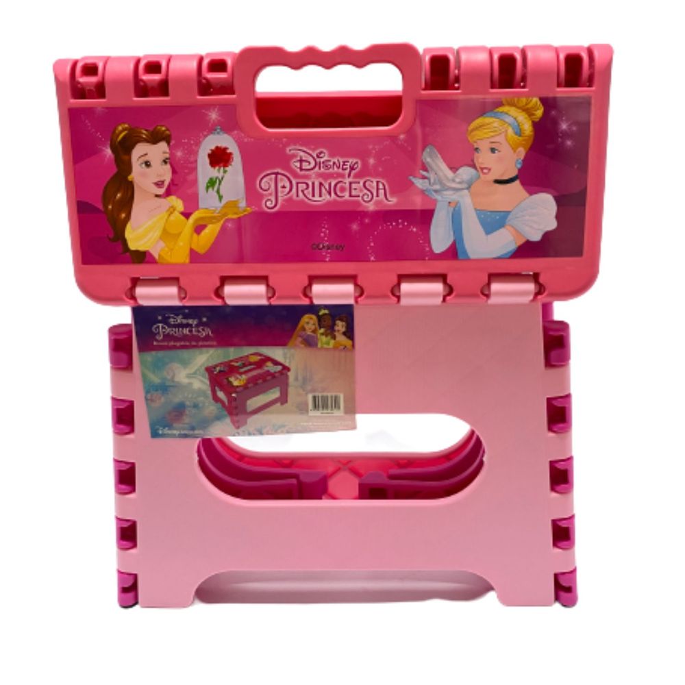 Banco Banquito Taburete Plegable Disney Princesas Rosa - Promart