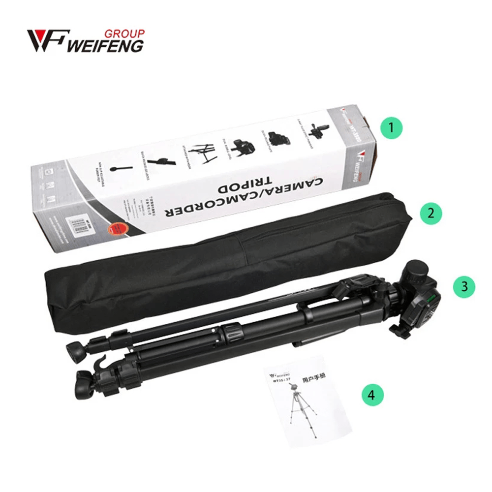 Tripode Weifeng 1.7 WT-3560 + Adaptador Celular + Disparador Bluetooth ...