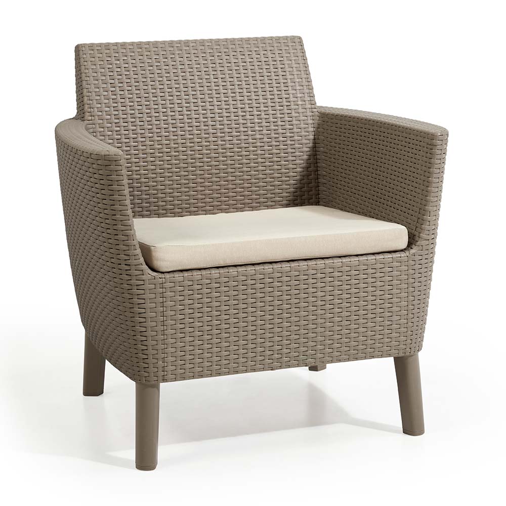 Set de Terraza Salemo Keter: Sofá 3 cuerpos + 2 Butacas + Mesa - Promart