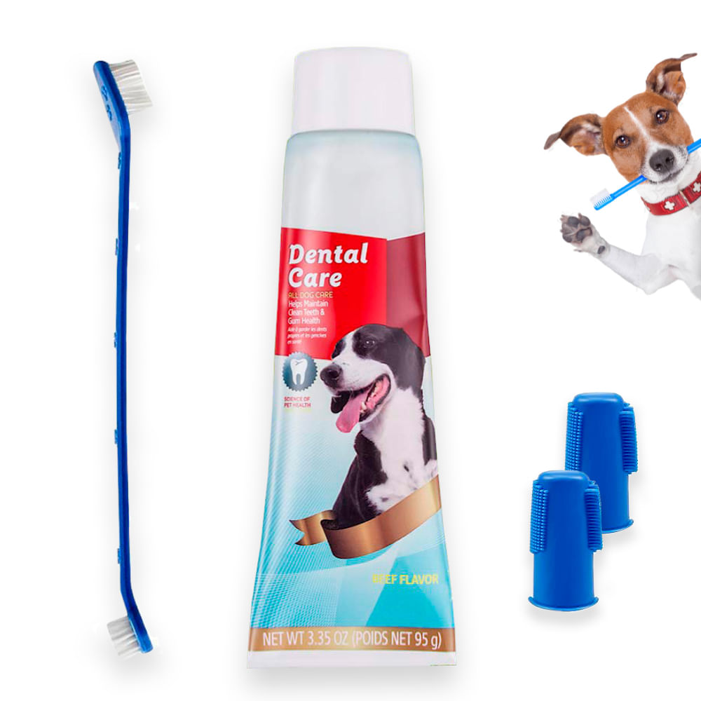 Kit Cepillo de Dientes y Pasta Dental para Perros y Gatos - Promart