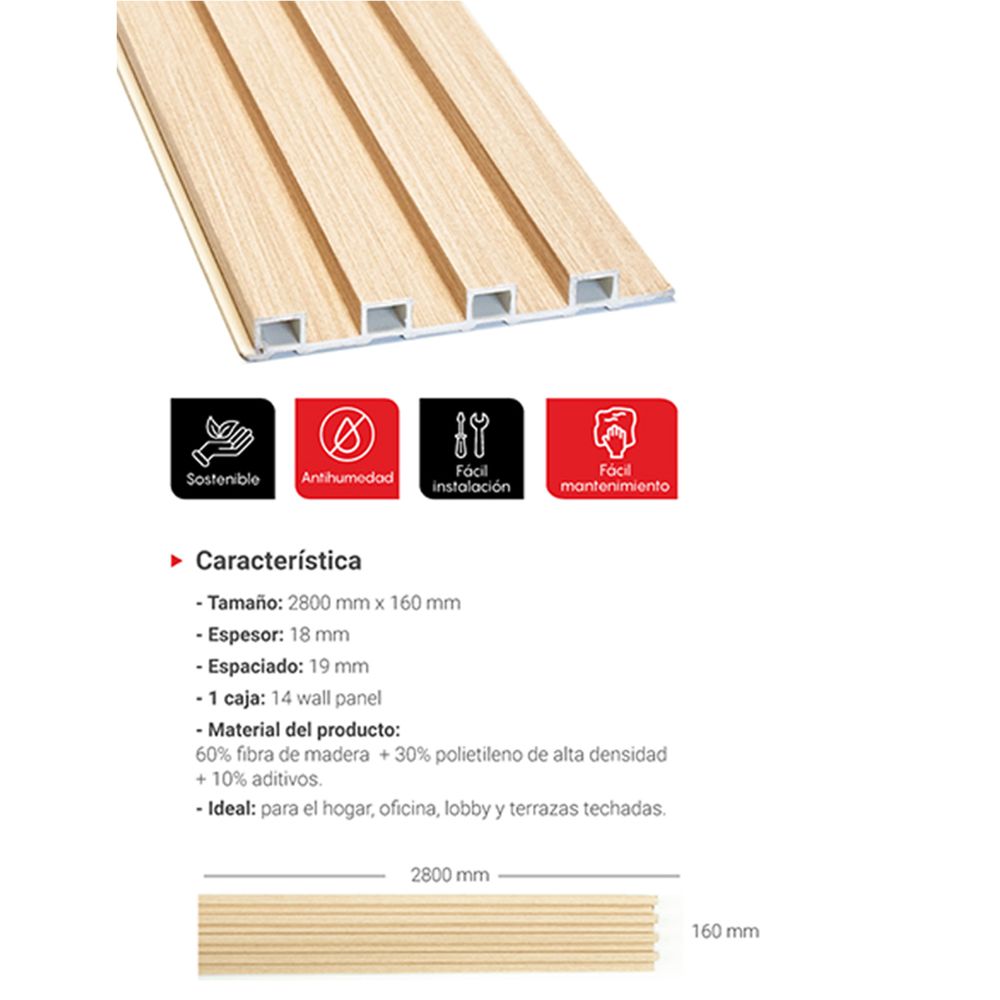 Wall Panel por Unidad para Interior Color Carvalo Decorplas | Promart ...