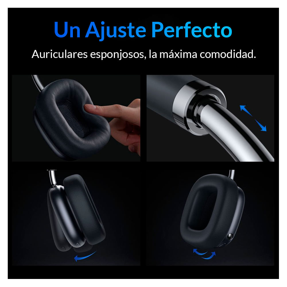 Audifonos Baseus BOWIE H2 Hybrid ANC Hifi Over Ear Gris - Promart