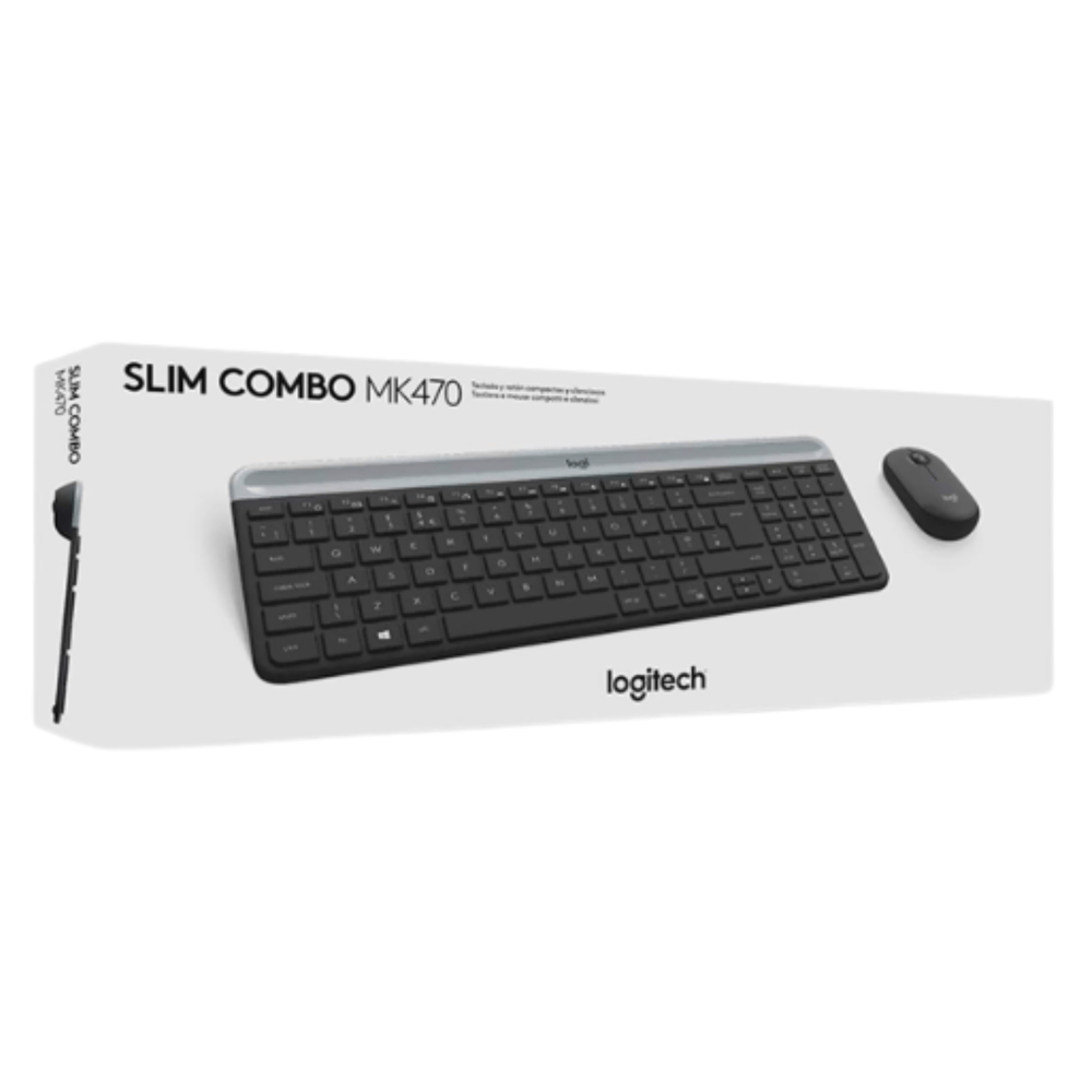 Logitech Mk470 Kit Teclado Y Mouse Inalambrico Slim Usb Black - Promart