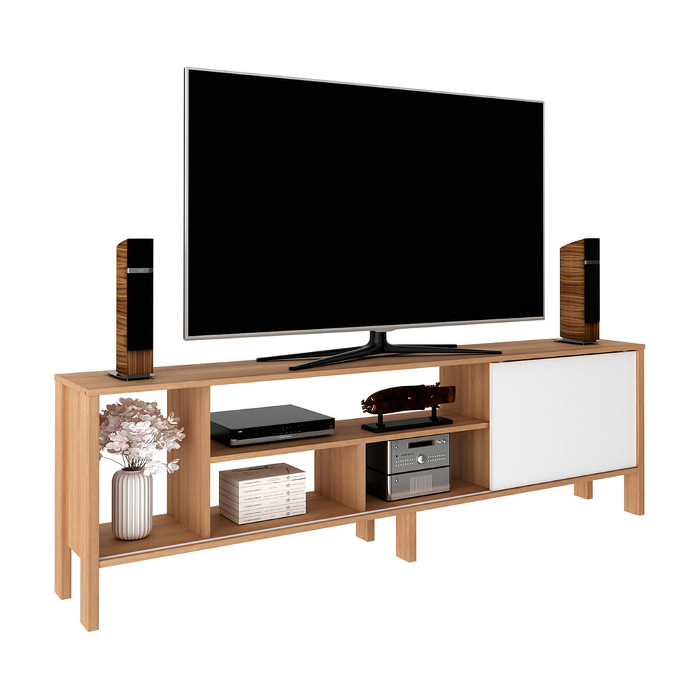 Mesa para Tv 70'' Stark Melamina Almendra/Blanco Bonno - Promart