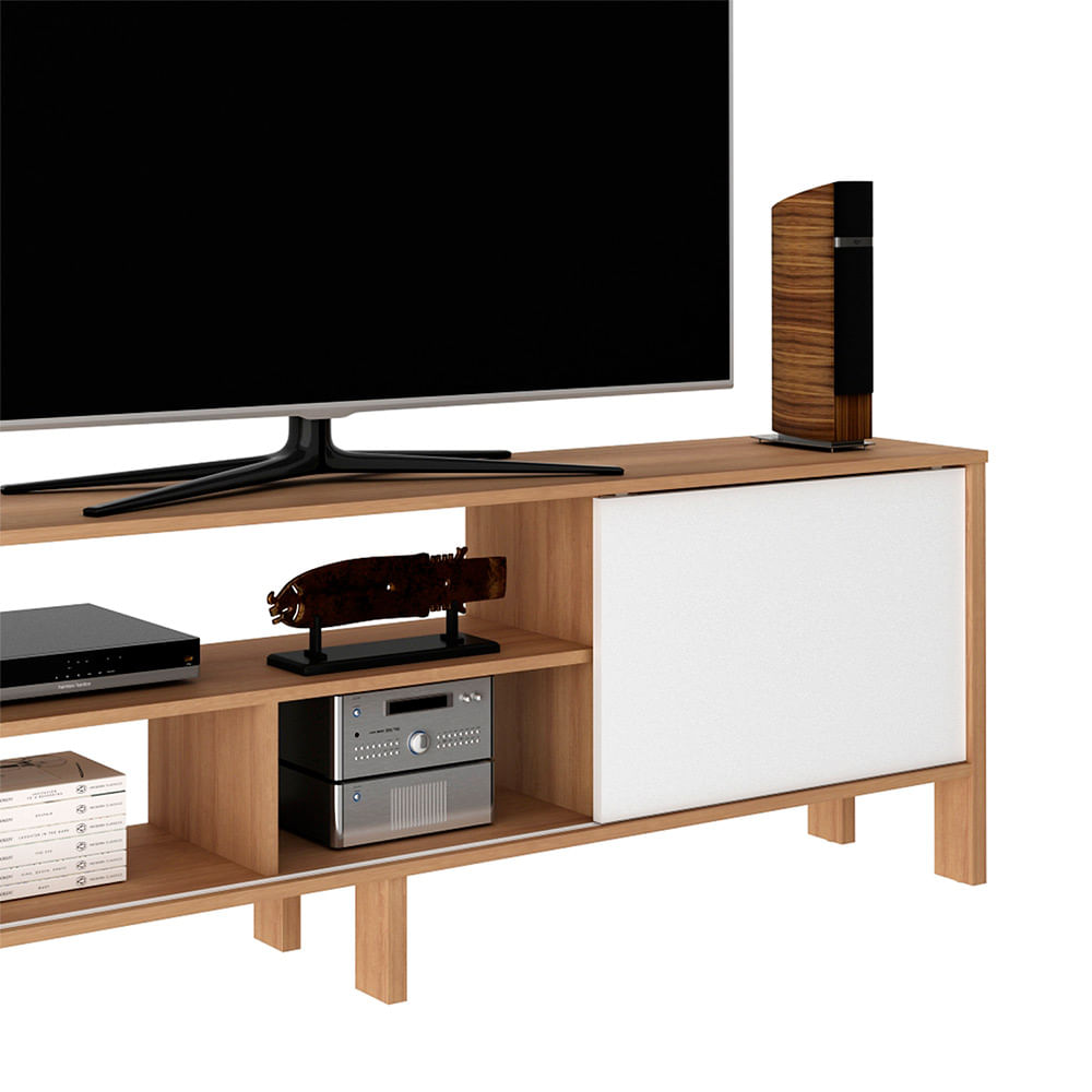 Mesa para Tv 70'' Stark Melamina Almendra/Blanco Bonno - Promart