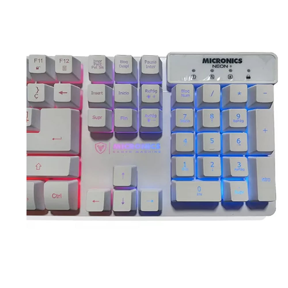 Teclado Gamer Micronics Neon Mic 709w Blanco - Promart