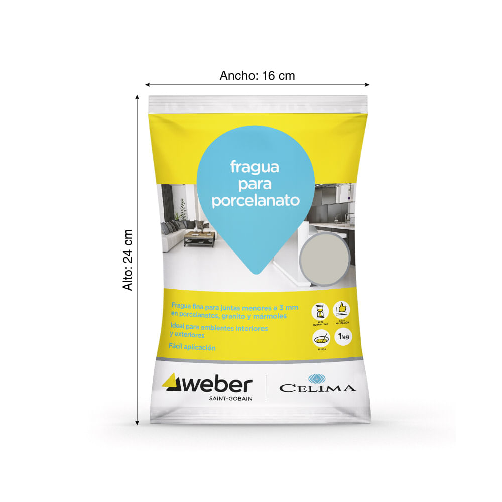 Fragua Porcelanato Gris 1 kg Celima Weber - Promart