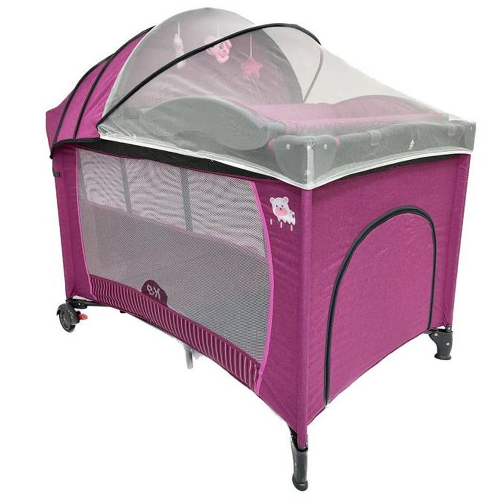 Cuna Corral Baby Kits Roma Rosado Colchón de 4" Rosado - Promart