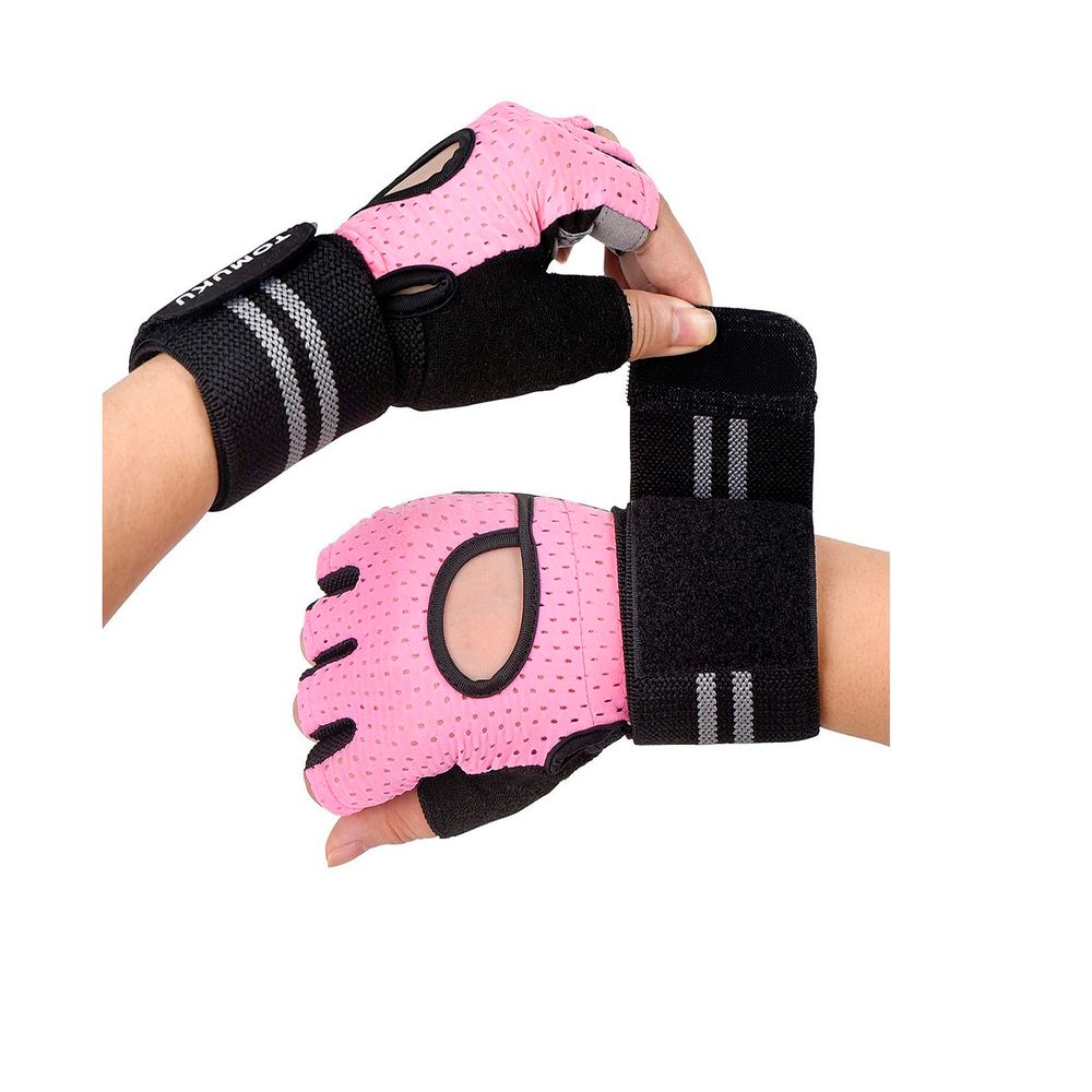 Guante Deportivo Con Muñequera Transpirable Gym Pink Pesas Talla Small ...