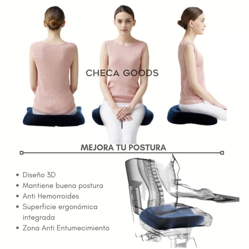 Cojin Ergonomico Antihemorroides Checa Goods S7 Color Gris Claro - Promart