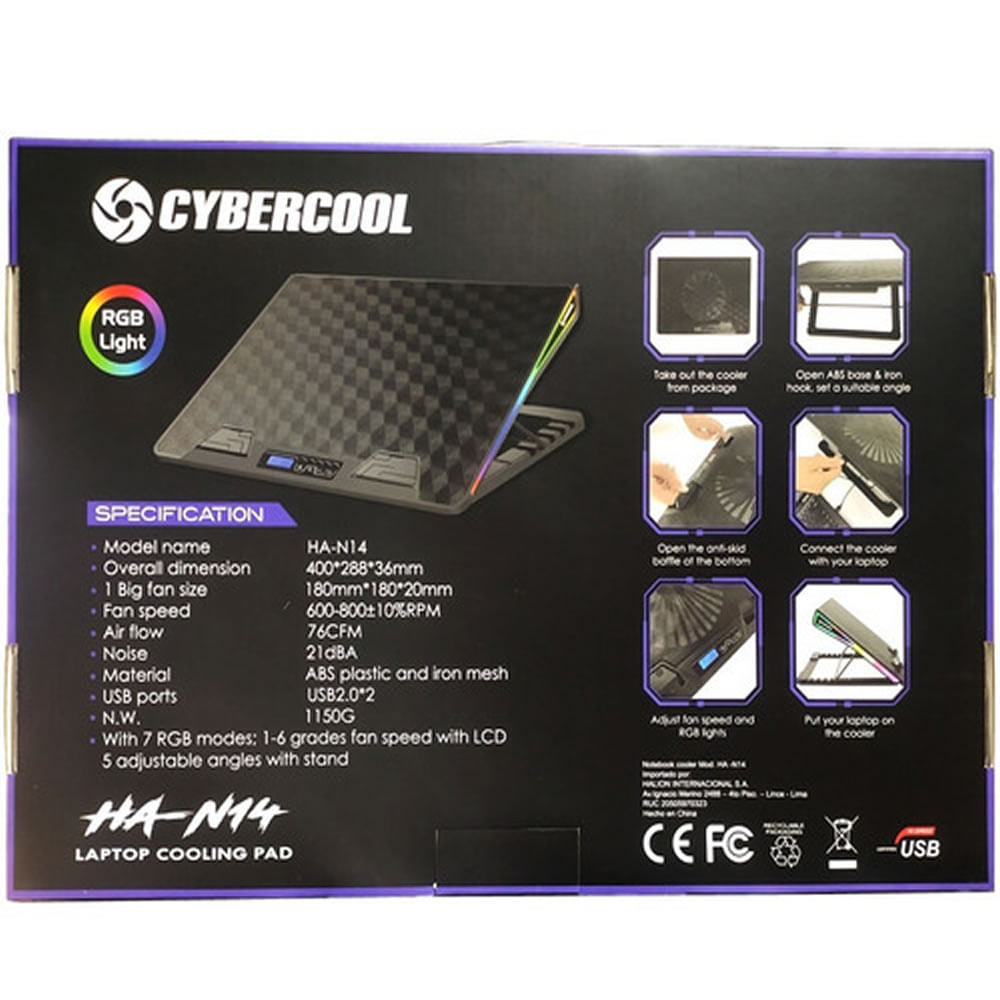 Cooler Para Laptop Cybercool HA-N14 - Promart
