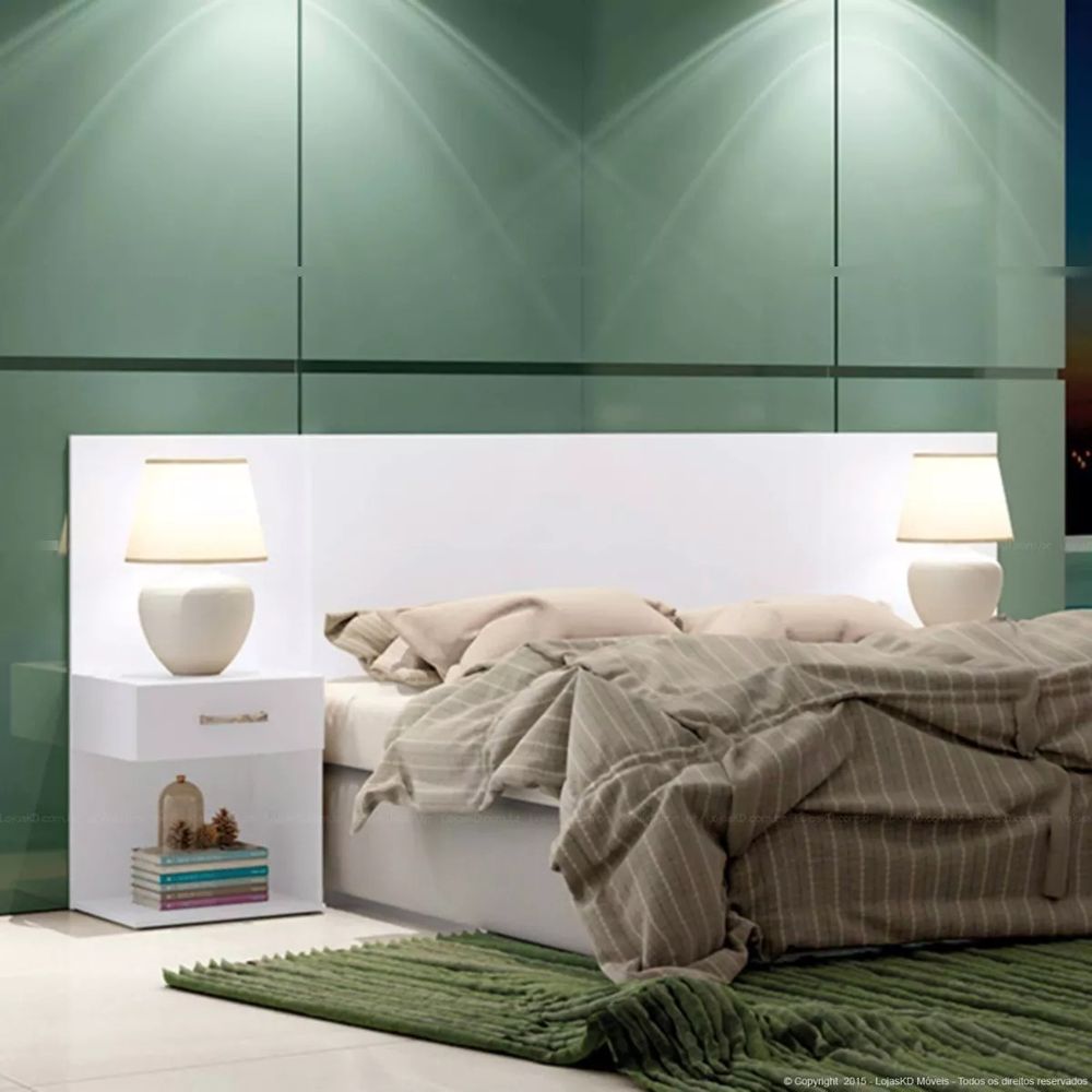 Cabecera de cama con veladores incluidos Indira color Blanco TU MESITA ...