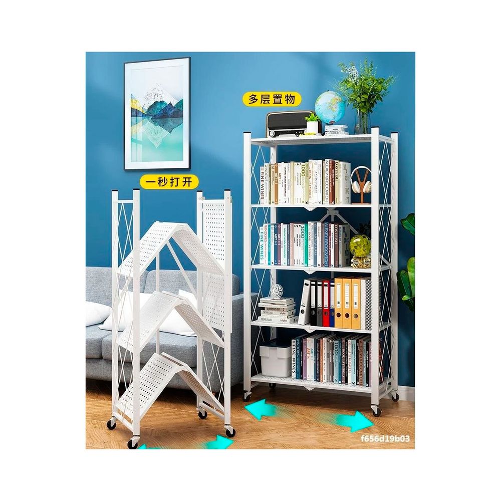 Estante Multiuso Plegable Hogar Cocina 5 Niveles Con Ruedas Blanco ...