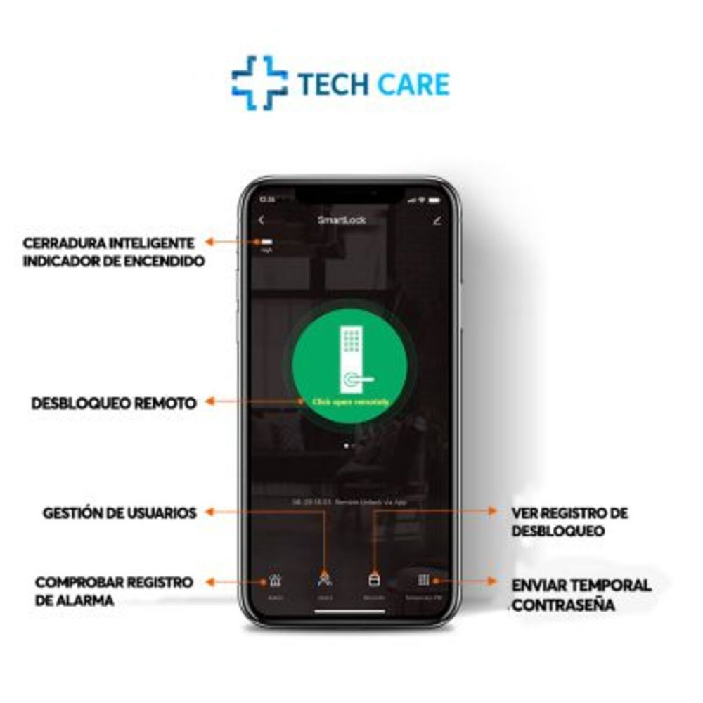 Cerradura Smart Grande con Cámara Huella Clave Tarjeta App y Llave ...