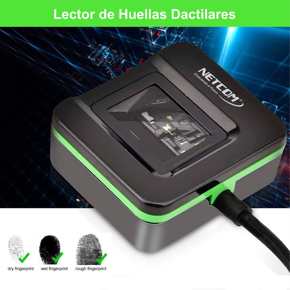 Lector y Escáner de Huellas Dactilares USB NETCOM Sensor Huellas - Promart