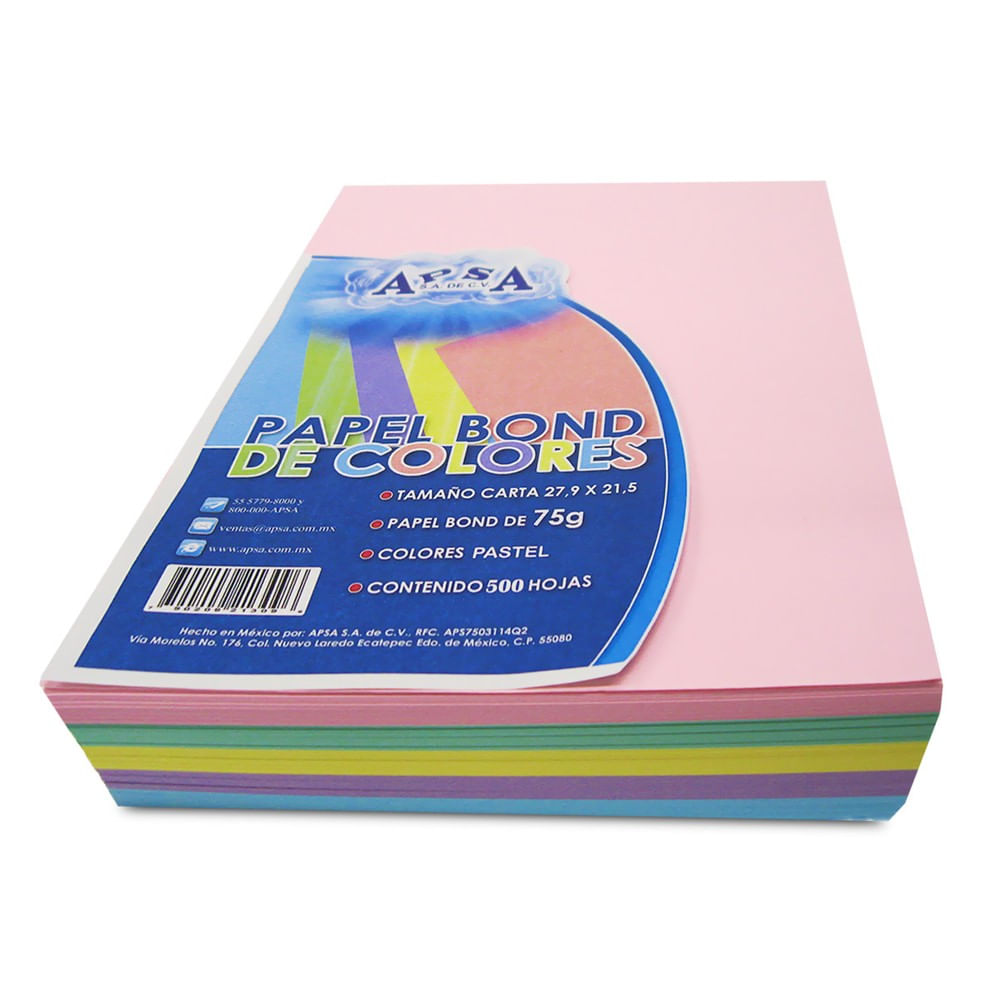 Papel de Colores Pastel 75GR - Paquete X500 hojas | Promart.pe - Promart