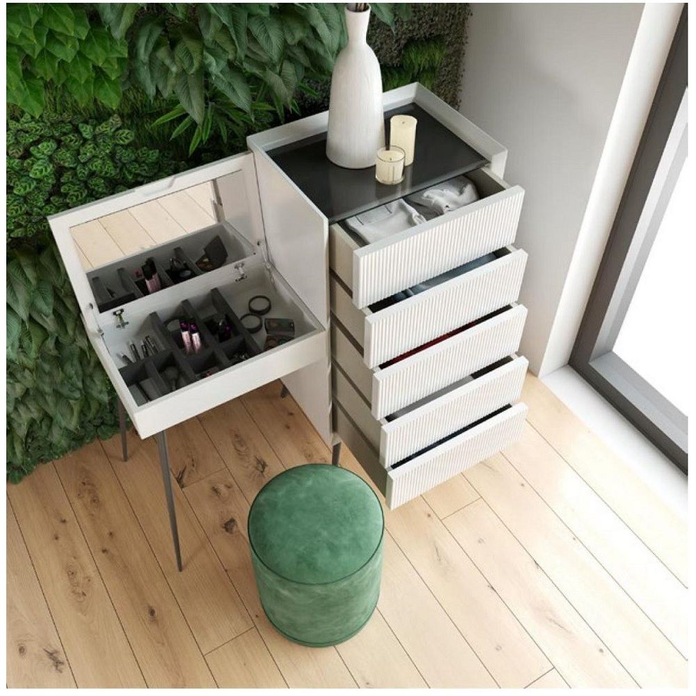 Tocador Moderno con 5 cajones Eliane color Blanco TU MESITA - Promart