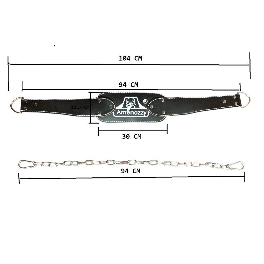 Cinturon Lastre Correa Inmersion Dominadas Cadena Cuero Color Negro ...