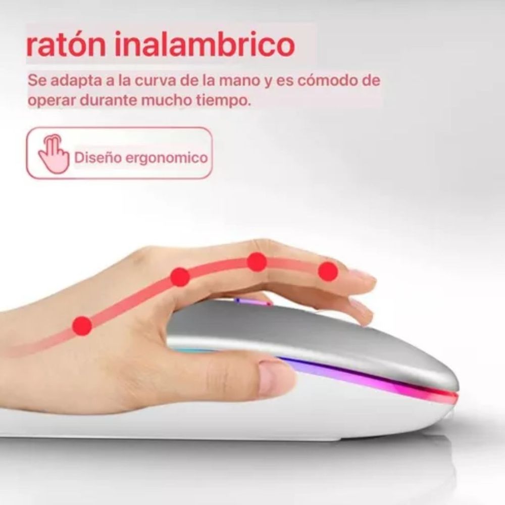 Mouse Inalámbrico Recargable Bluetooth Led Rgb - Promart