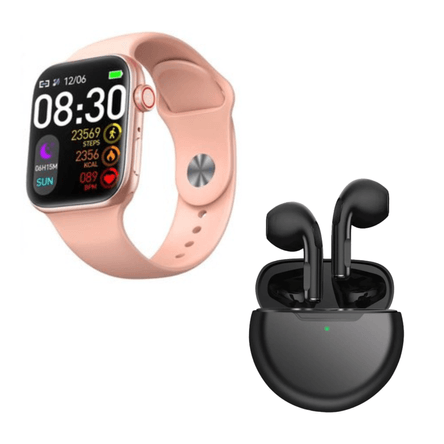 Pack Smartwatch T900 Pro Max L Serie 9 Rosado y Audífonos Pro6 Negro - Promart