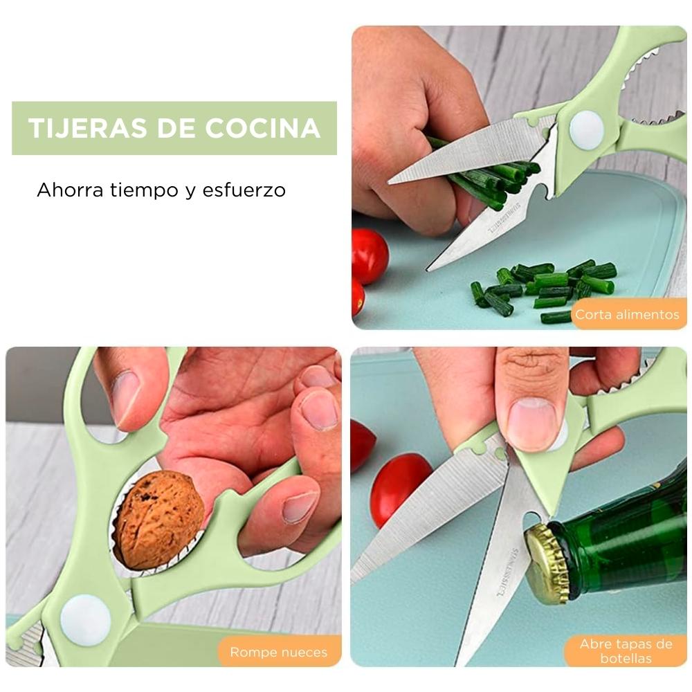 Set Tabla de Picar + Cuchillo + Pelador + Tijera para Cocina Verde C51 - Promart