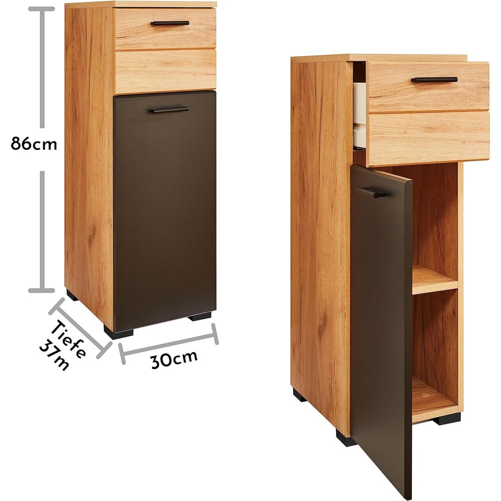 Cómoda Simple para baño Irina color Marrón/Negro TU MESITA - Promart