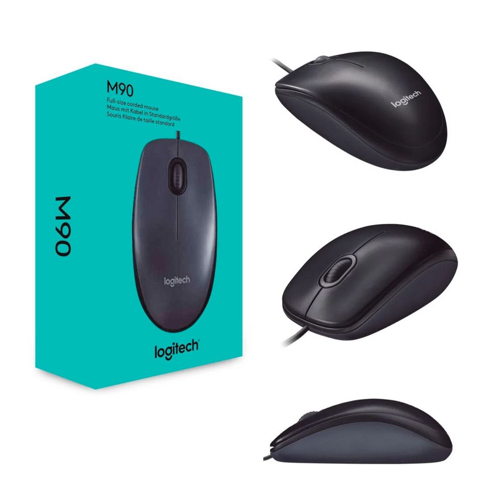 Mouse Logitech M90 con cable USB NEGRO - Promart