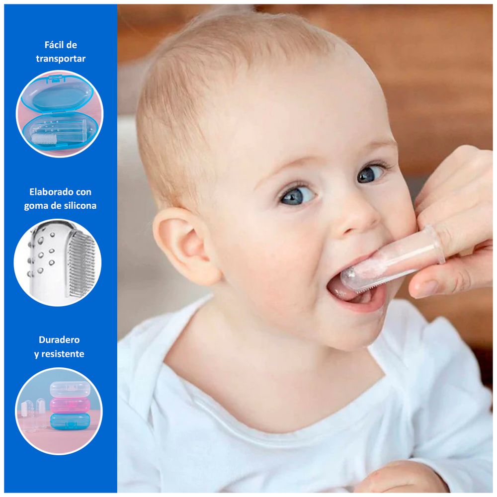 Cepillo Dedal de Silicona para Dientes y Encías | Azul - Promart
