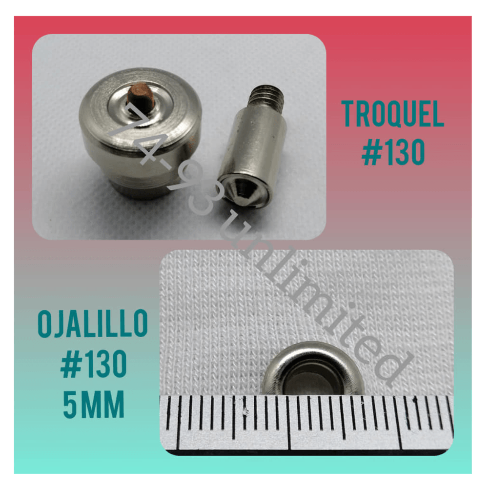 1000 Ojales Ojalillo Ojal Metálico Nro 130 de 5mm Interno Más Troquel ...