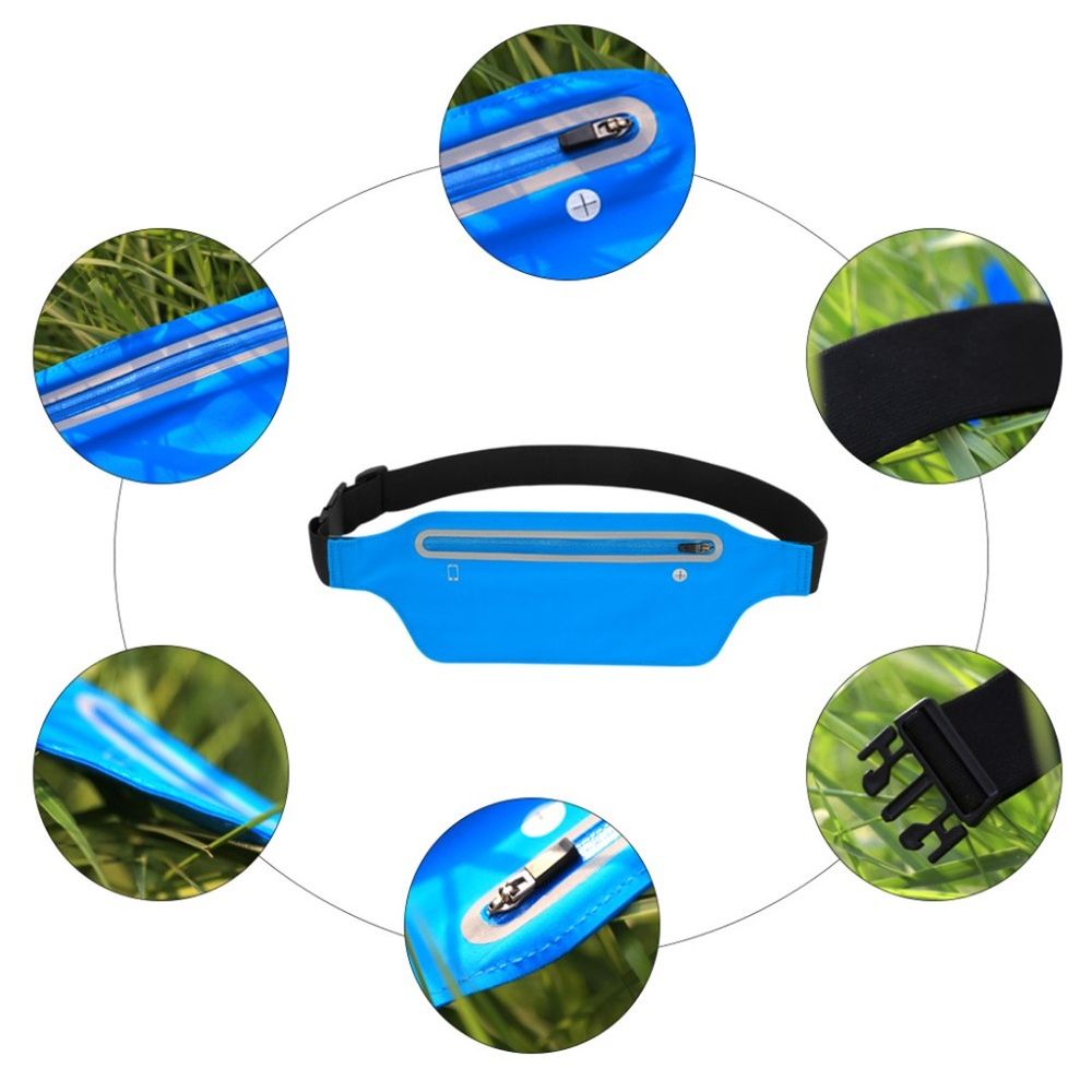 Canguro Impermeable Cinturón para Correr Modelo Ultra Delgado Celeste ...