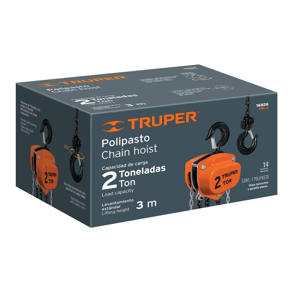 Tecle Con Cadena De 2 Toneladas Truper 16826 | Promart.pe - Promart
