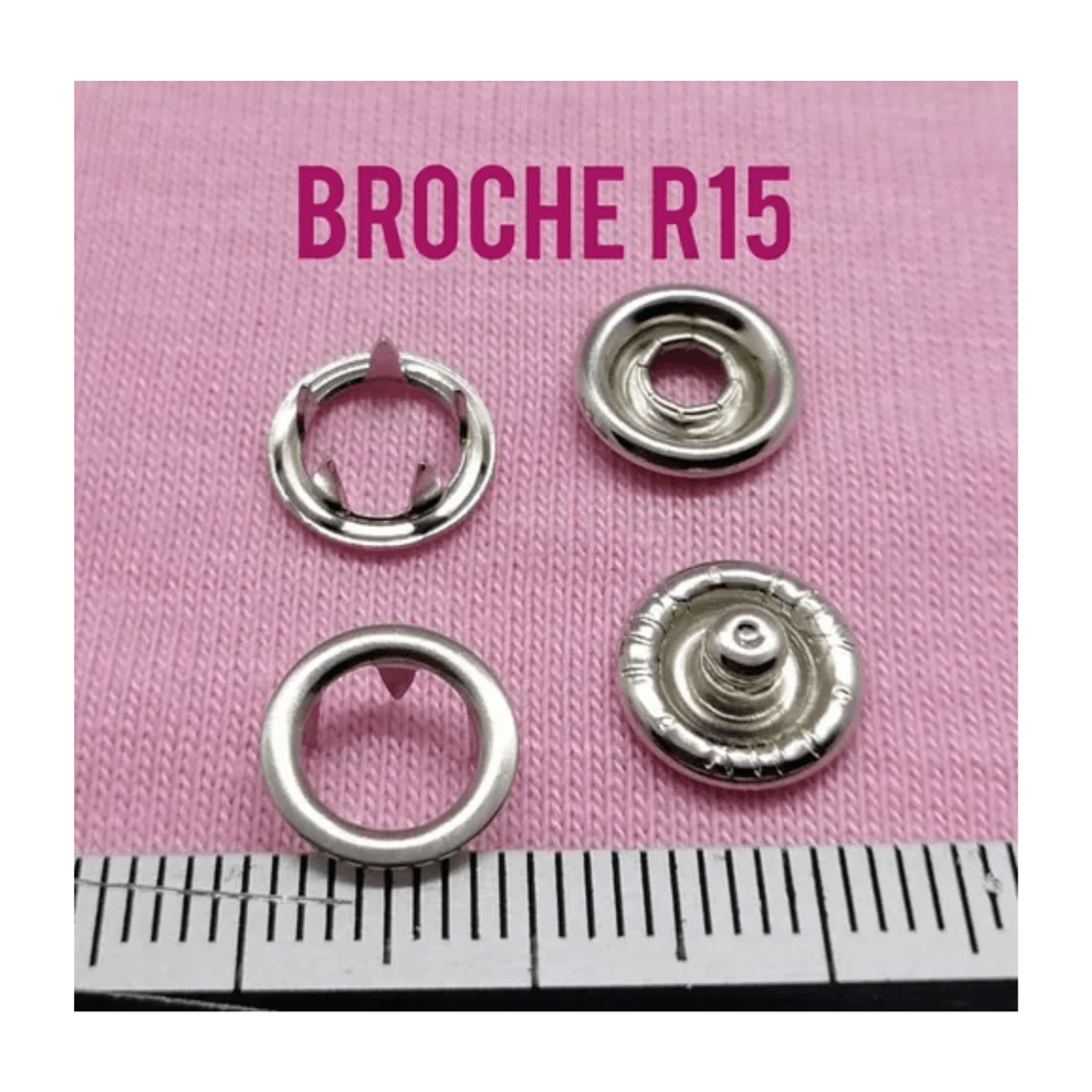 Broche Metálico R15 por 1000 Unidades para Ropas Bebé Body - Promart