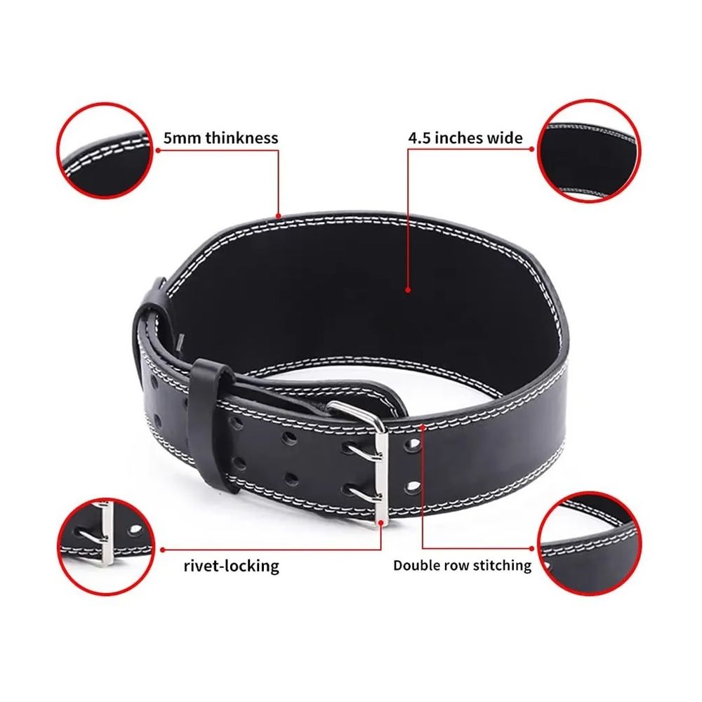 Cinturon De Potencia Para Gimnasio de Cuero Pu Genérico Negro Talla L ...