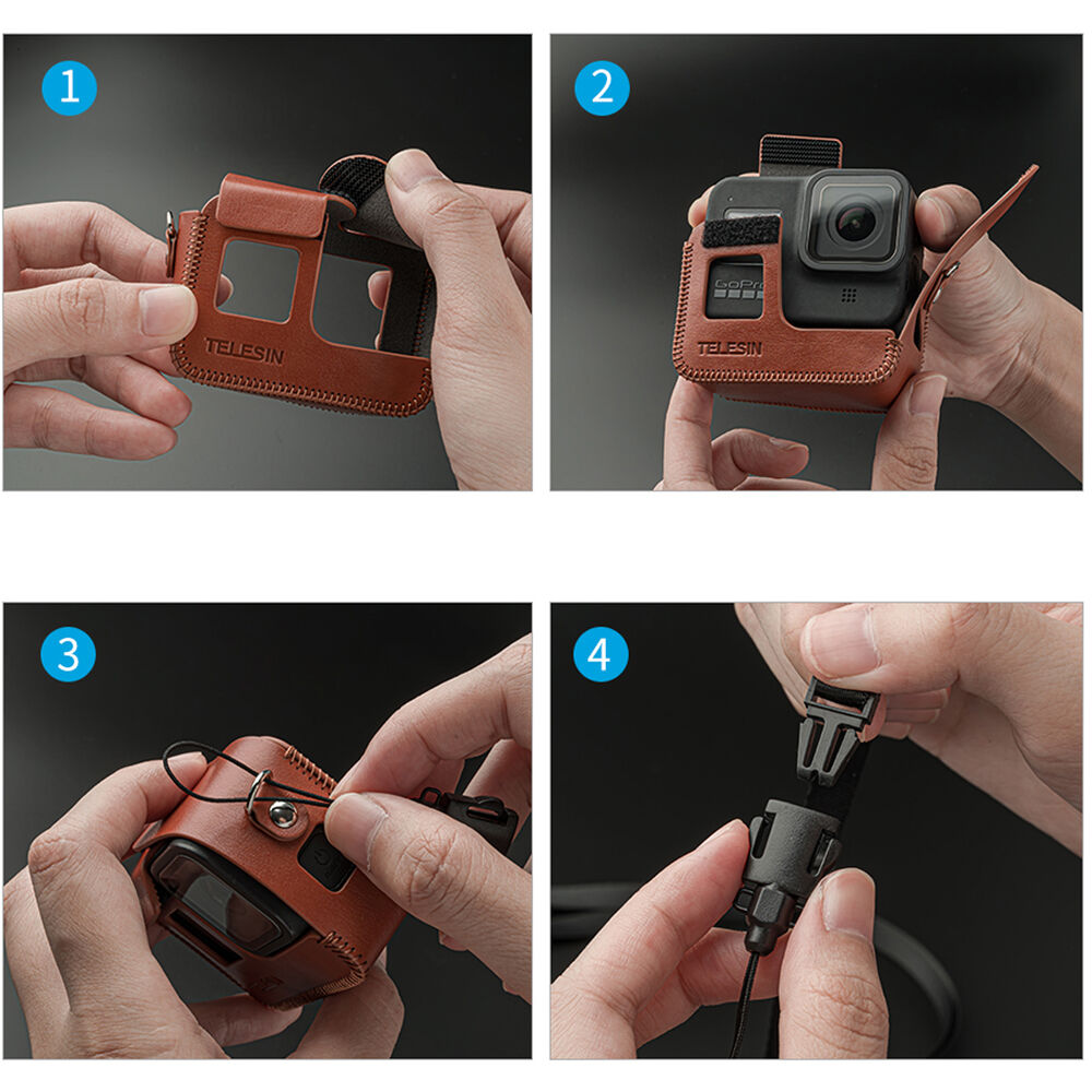 Estuche de Cuero Sintético Negro Telesin con Correa para El Cuello para ...