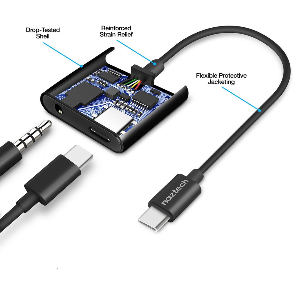Adaptador de Carga y Audio Usb Type C y 3.5Mm Naztech - Promart