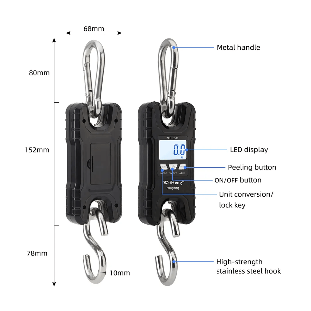 Balanza Báscula Digital Romana Colgante Carga Equipajes hasta 500kg ...