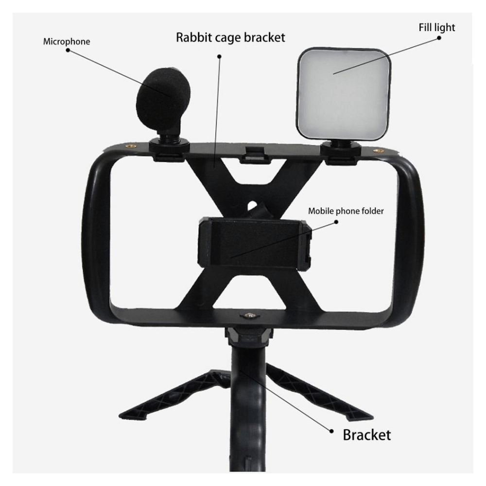 Kit de Grabación Vlogger Mini Tripode Micrófono Control Luz Led - Promart