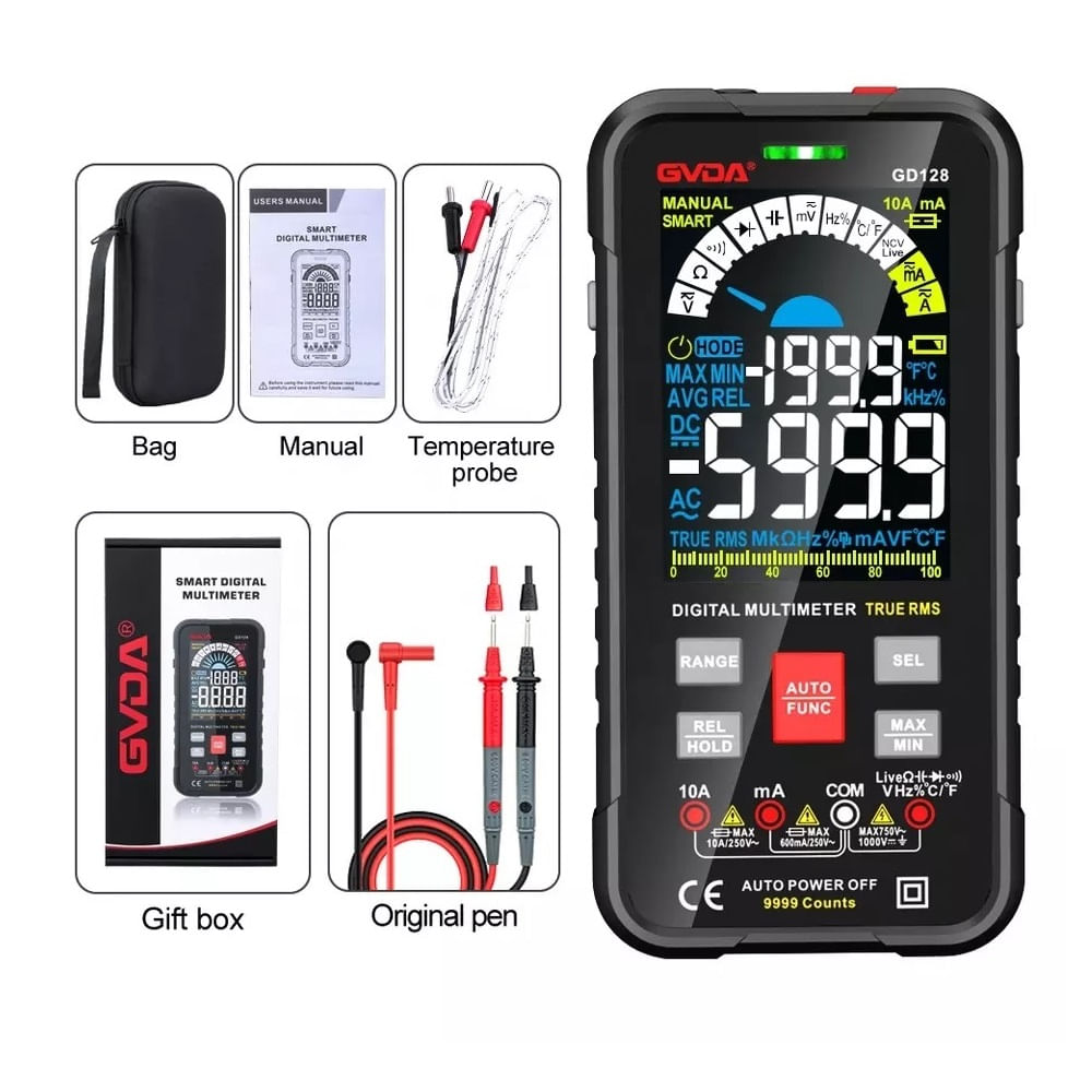 Multitester Multimetro Digital Smart Gvda Gd128 Con Estuche | Promart ...