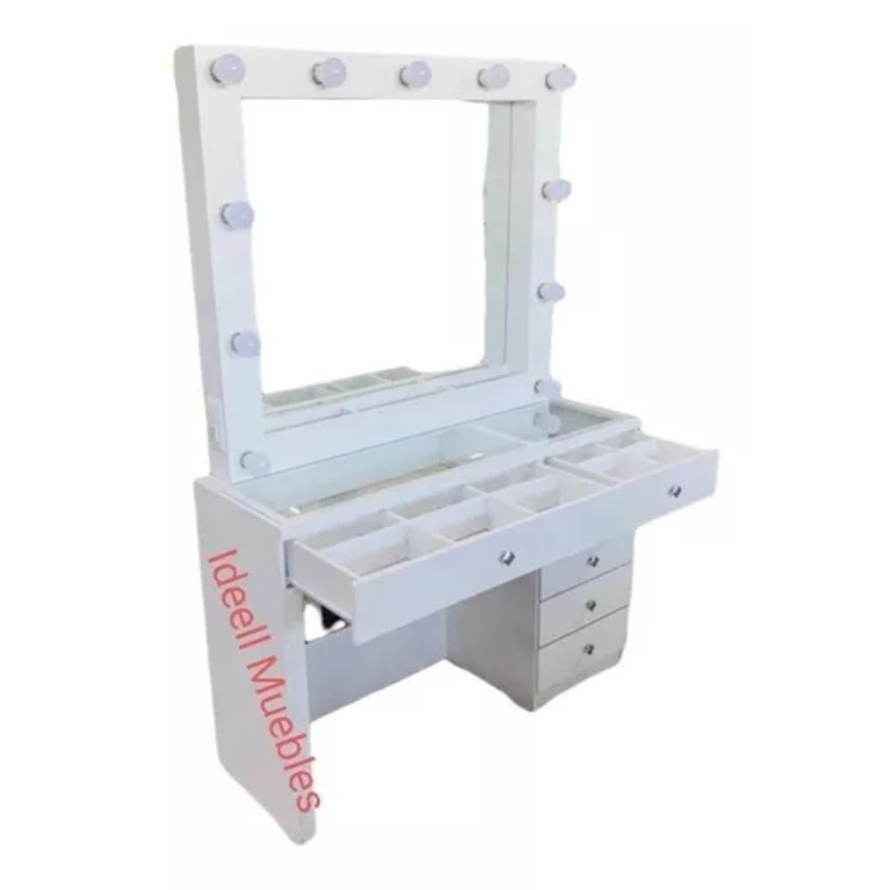Tocador Moderno con Luces Evans color Blanco TU MESITA con espejo - Promart