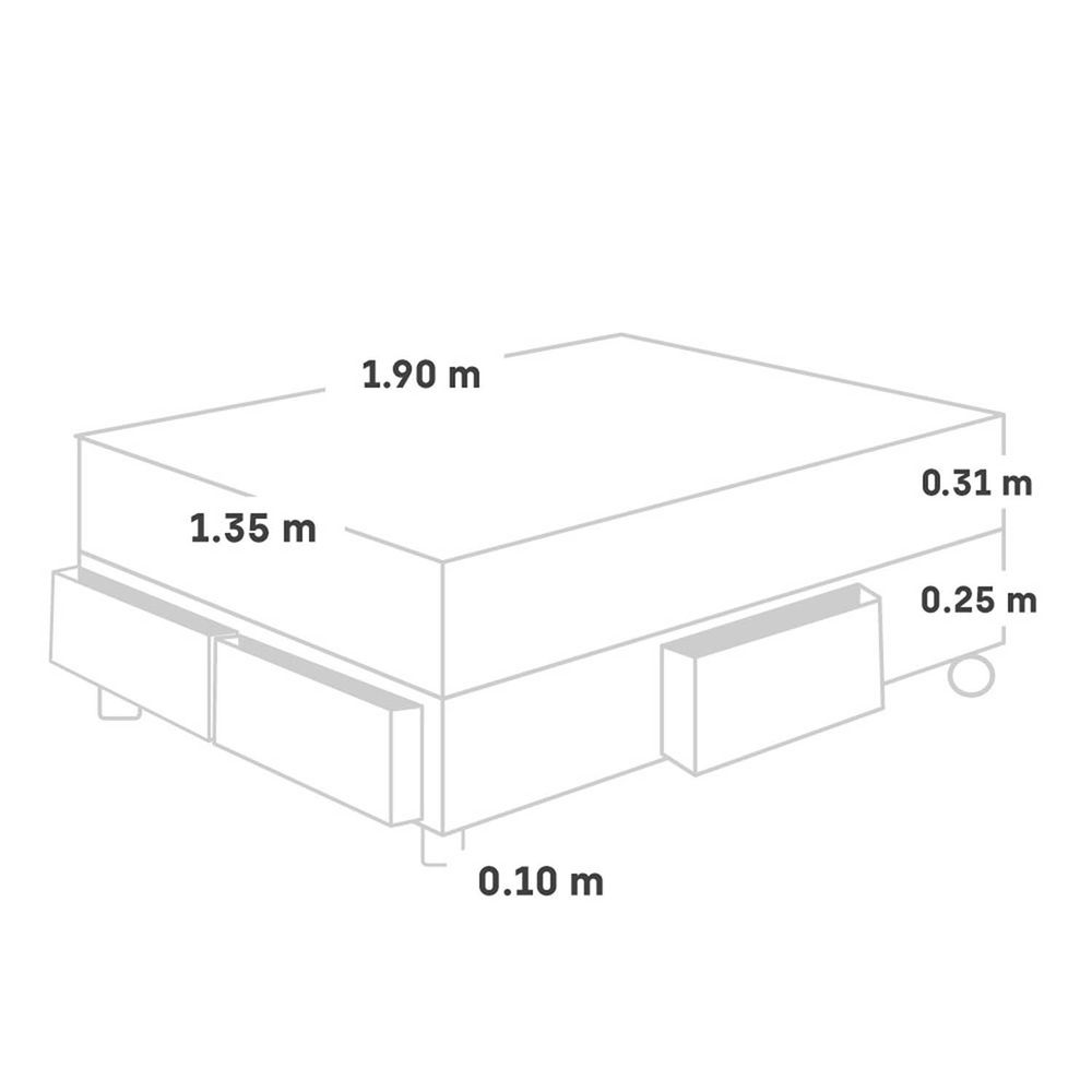 Cama Royal Prince con Cajones 2 Plazas + 2 almohadas viscoelásticas ...