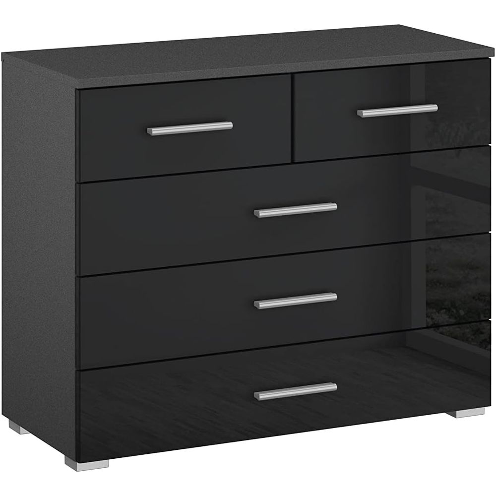 Cómoda Clásica 5 cajones Alanis color Negro TU MESITA - Promart