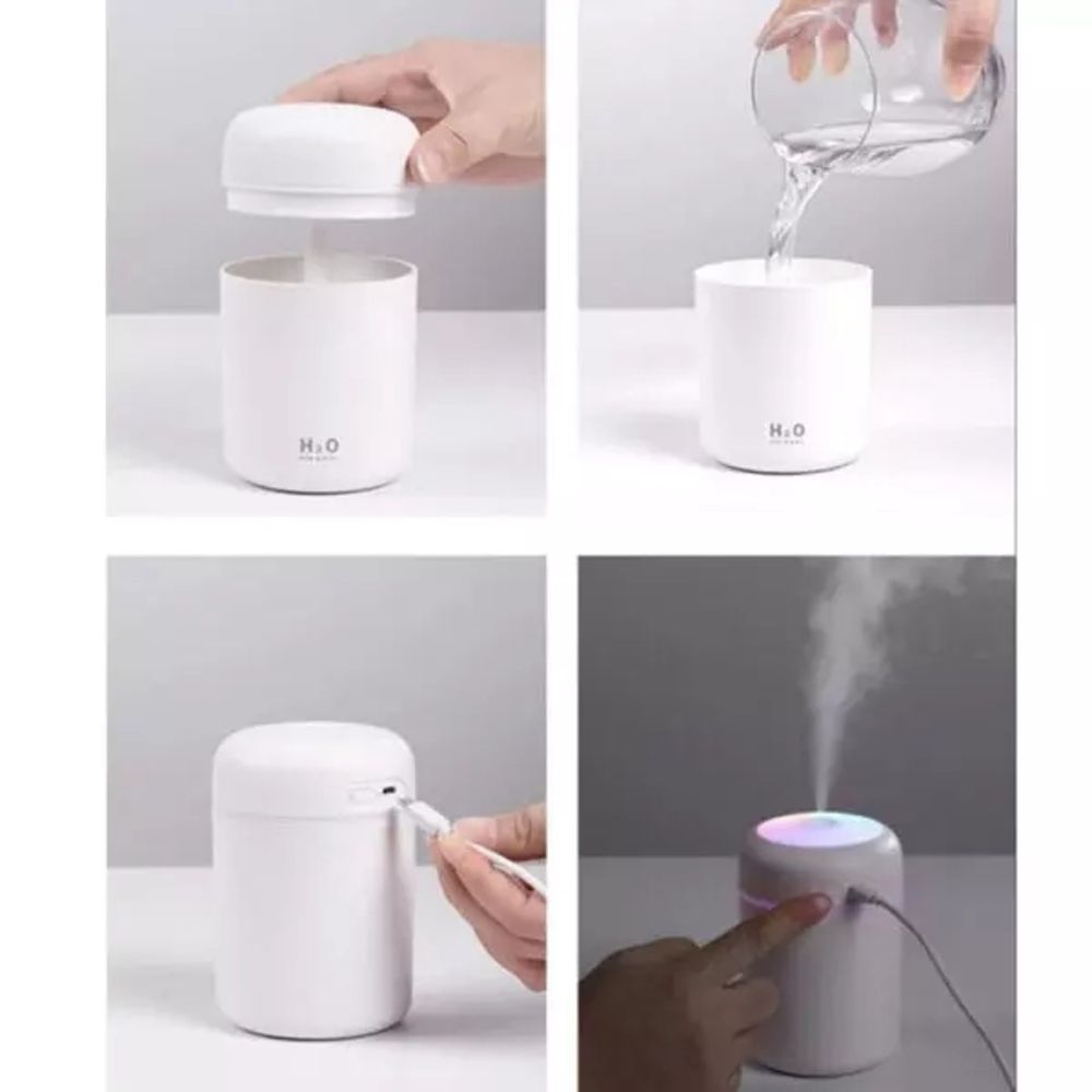 Mini Humidificador Portátil H2O Silencioso Recargable Rosado - Promart