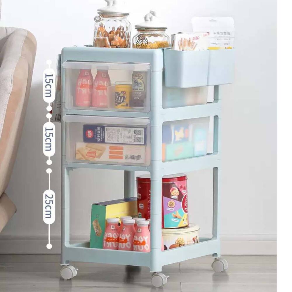 Carrito Organizador Multiusos de 3 Niveles Con Ruedas Color Rosado ...