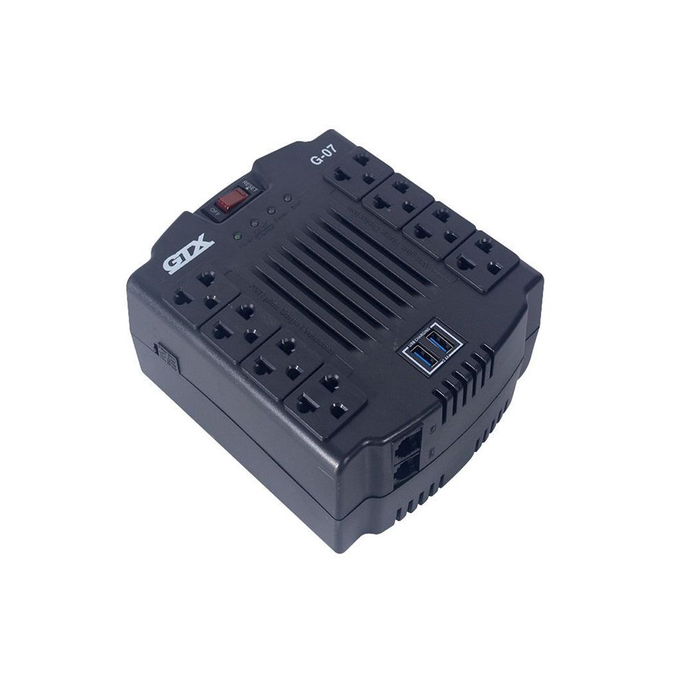 Estabilizador GTX G-07 600 watts, 8 salidas reguladas, 2 puertos USB | Promart.pe - Promart